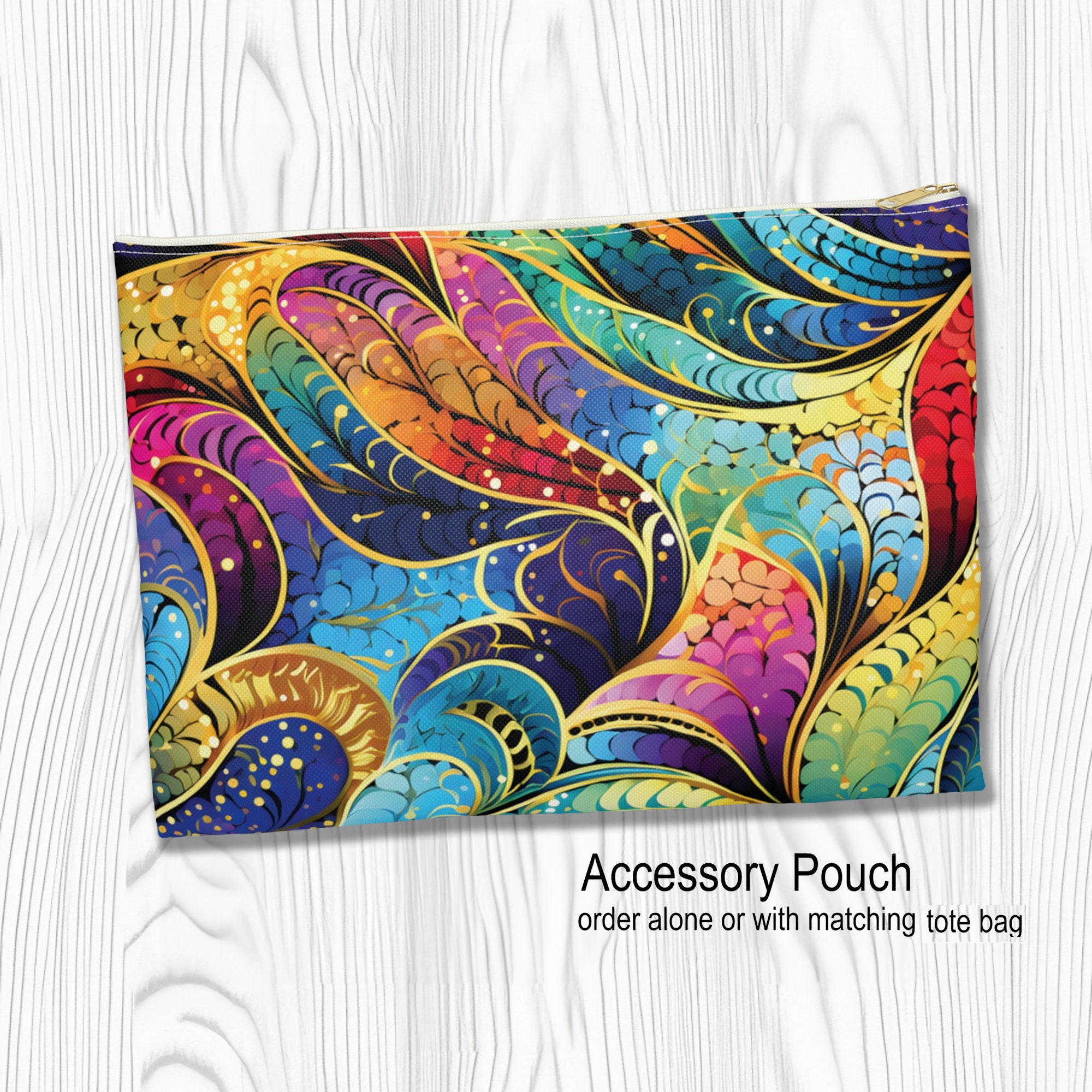 Golden Batik Tote Bag, All Over Printed Tote, Colorful Tote Bag, Cute ...