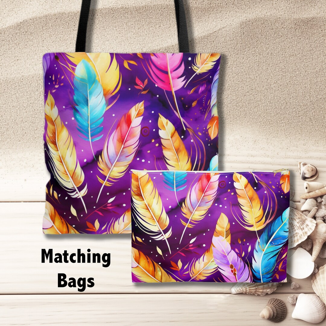 Feathers Bag, Colorful Bag, Feather Lover Bag, Colorful Feathers ...