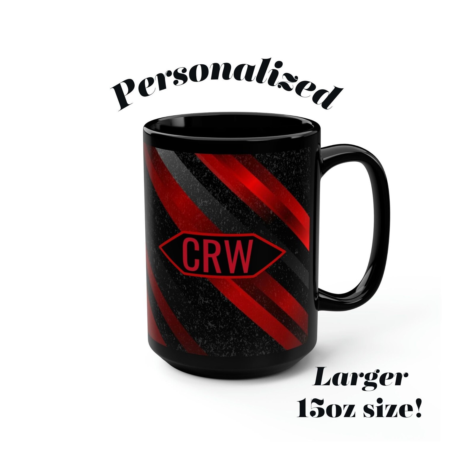 Personalized Coffee Tea Mug Red Striped Custom Mug Custom - Etsy