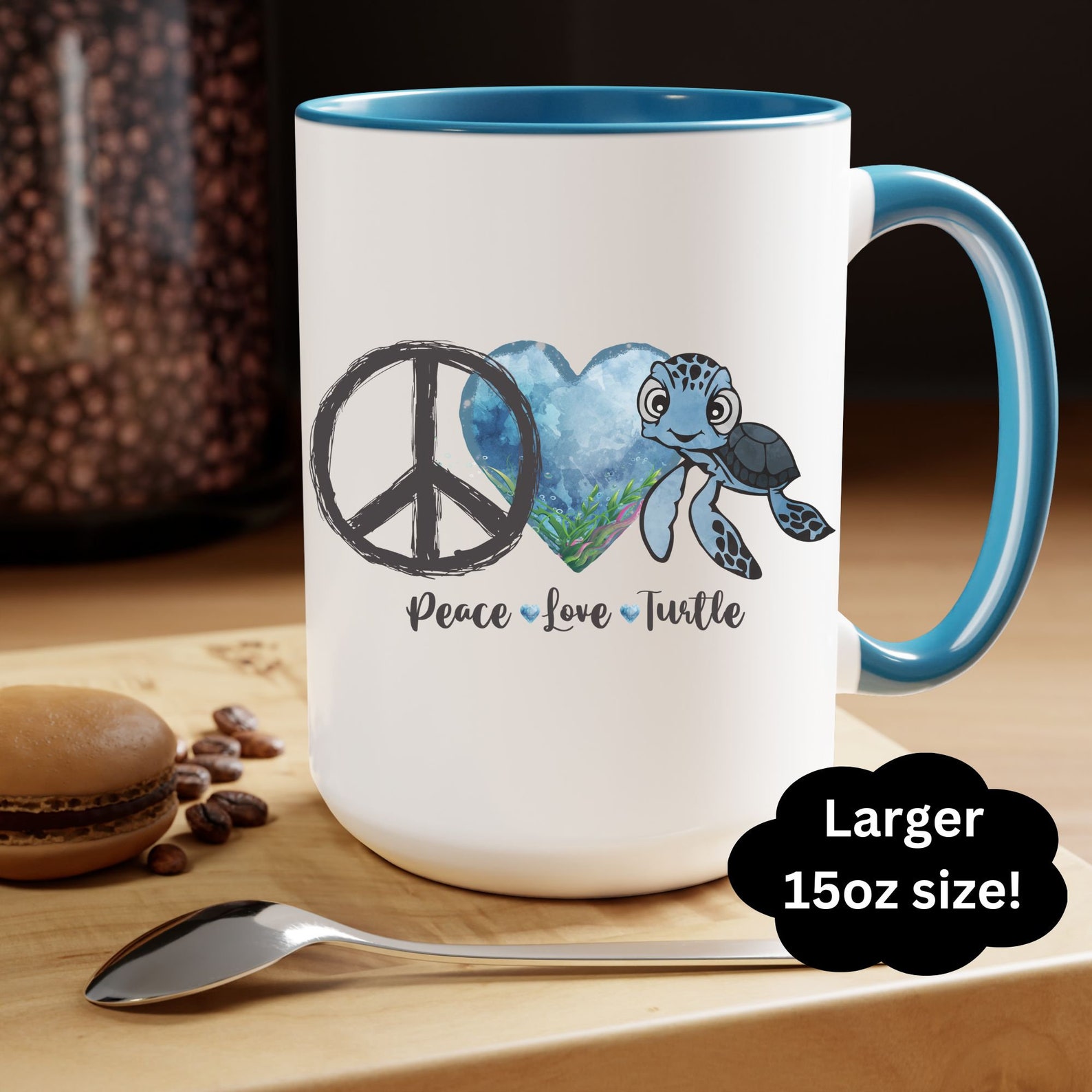 Peace Love Turtle Coffee Mug, Turtle Lover Coffee Tea Mug, Boho Lover ...