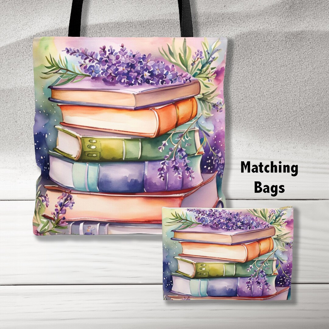 Book Tote Bag, All Over Printed Tote, Colorful Tote Bag, Cute Tote Bag ...