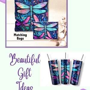 Dragonfly Tote Bag, Stained Glass Bag, Dragonfly Bag, Colorful Bag ...