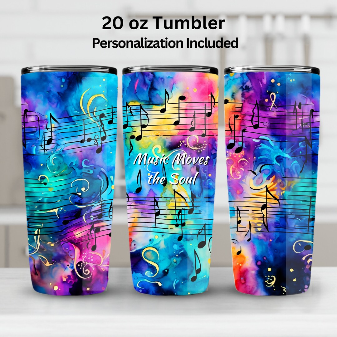 Music Notes Tumbler, Personalized Tumbler, Tumbler Gift, Personalized ...