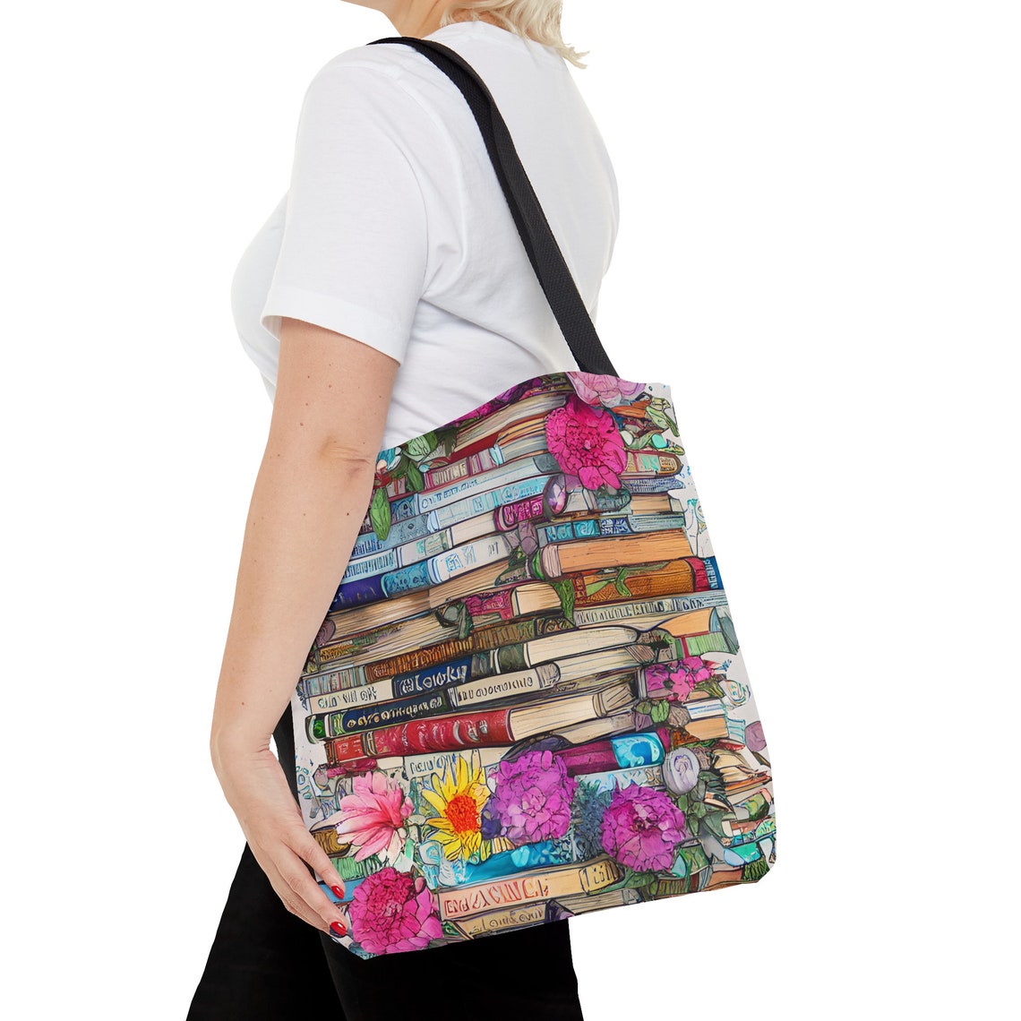 Book Tote Bag, Book Tote, Cute Reading Bag, Tote Bag Gift, Vibrant ...