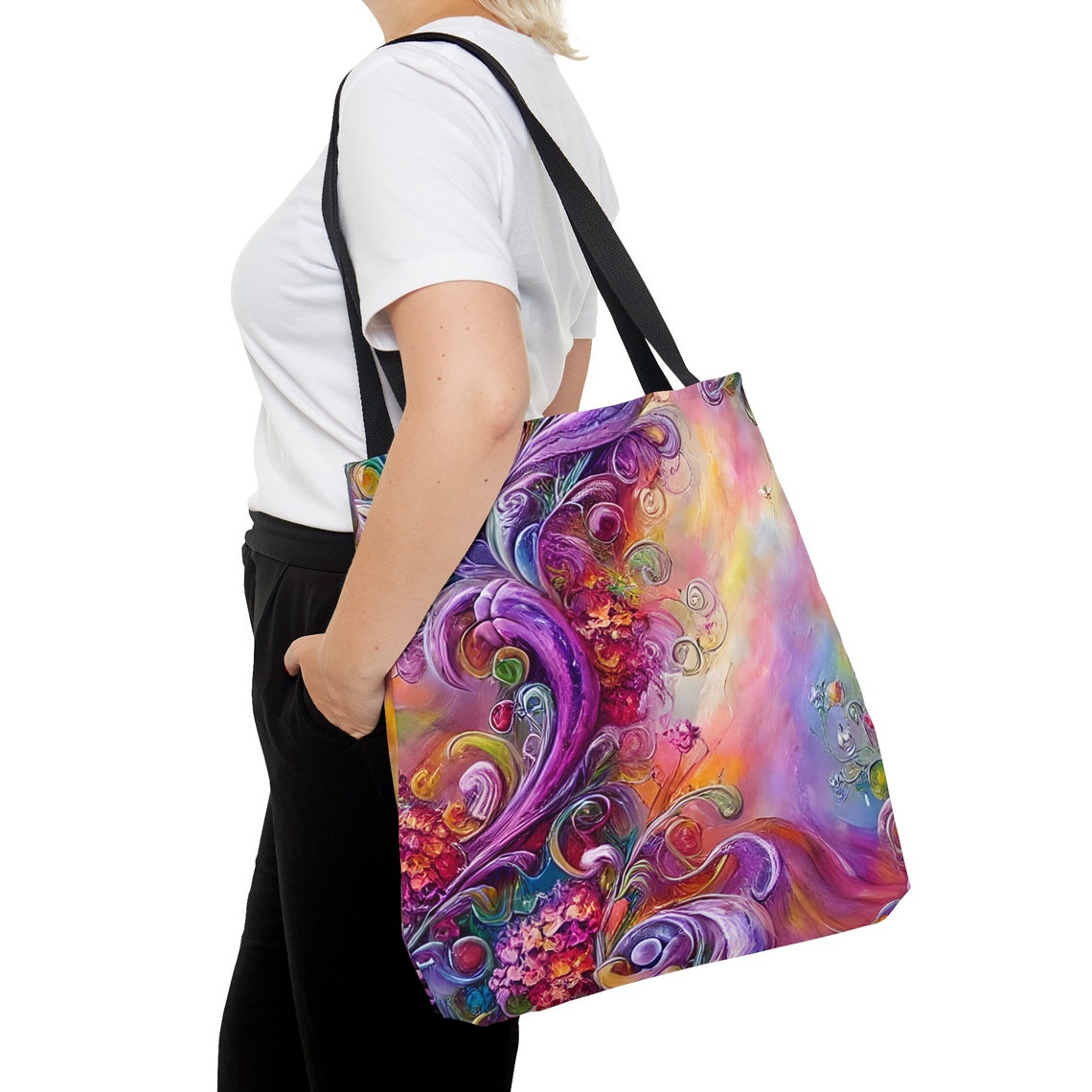 Swirls Tote Bag Hippie Bag Retro Tote Bag Colorful Tote - Etsy