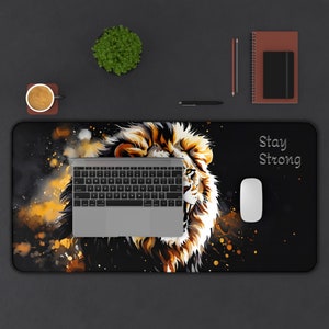 Roaring Lion Desk Mat, Lion Mouse Pad, 3 Sizes Available, Gift Mouse ...