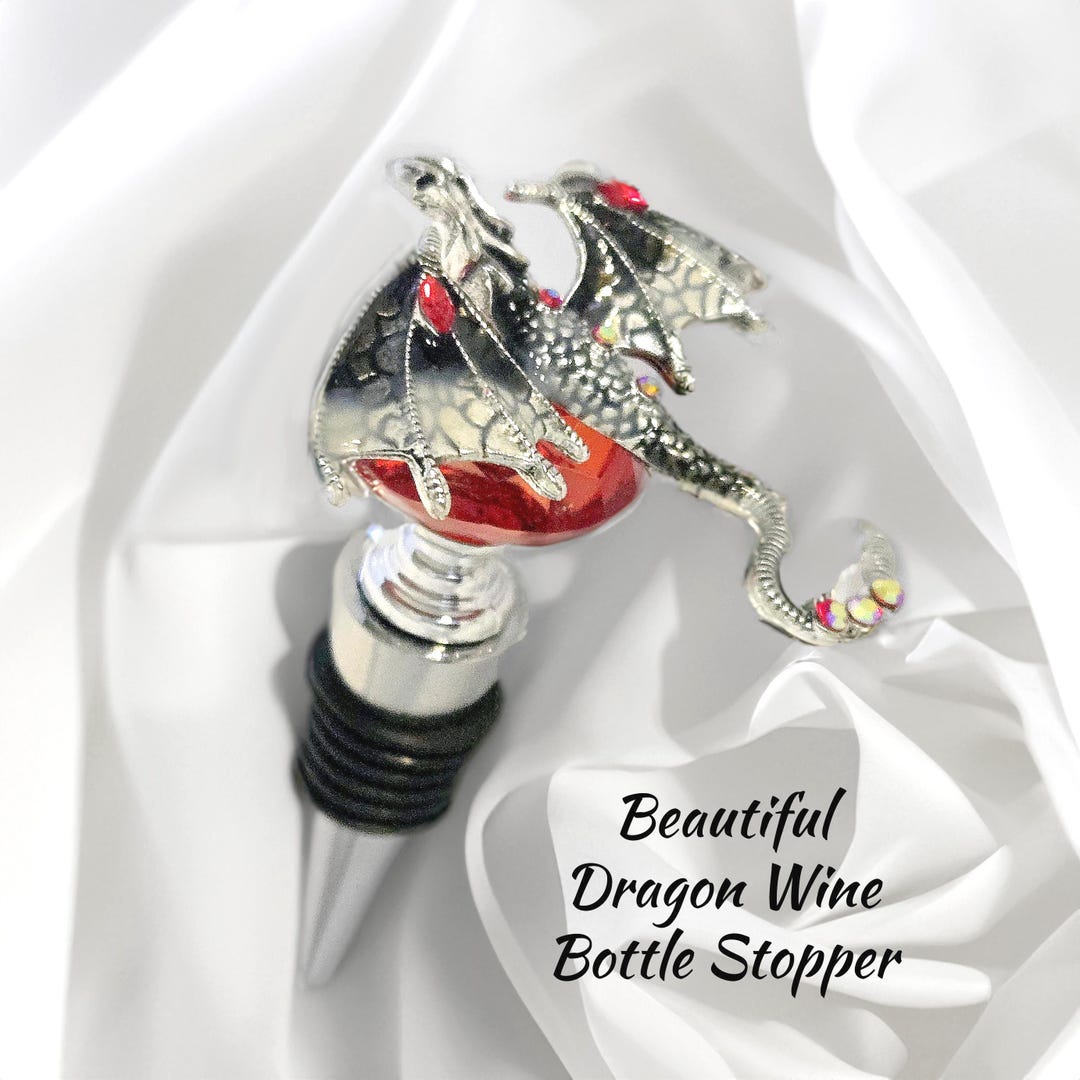 Dragon Bottle Stopper, Dragon Stopper, Fun Gift, Wine Accessories, Gift ...