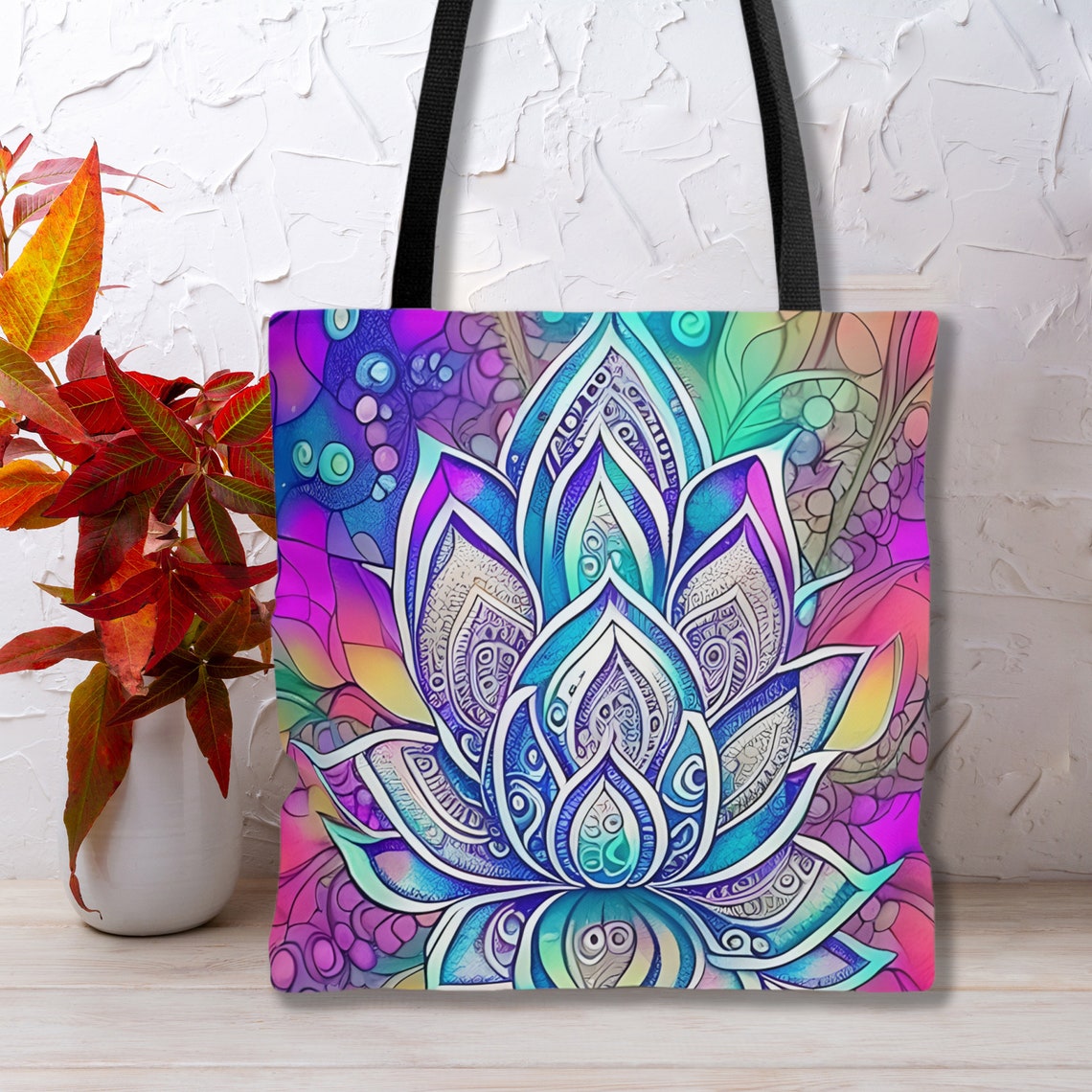 Lotus Flower Tote Bag Yoga Tote Cute Yoga Bag Tote Bag - Etsy