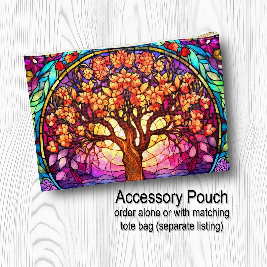 Tree of Life Accessory Pouch, All Over Printed Bag, Colorful Pouch ...