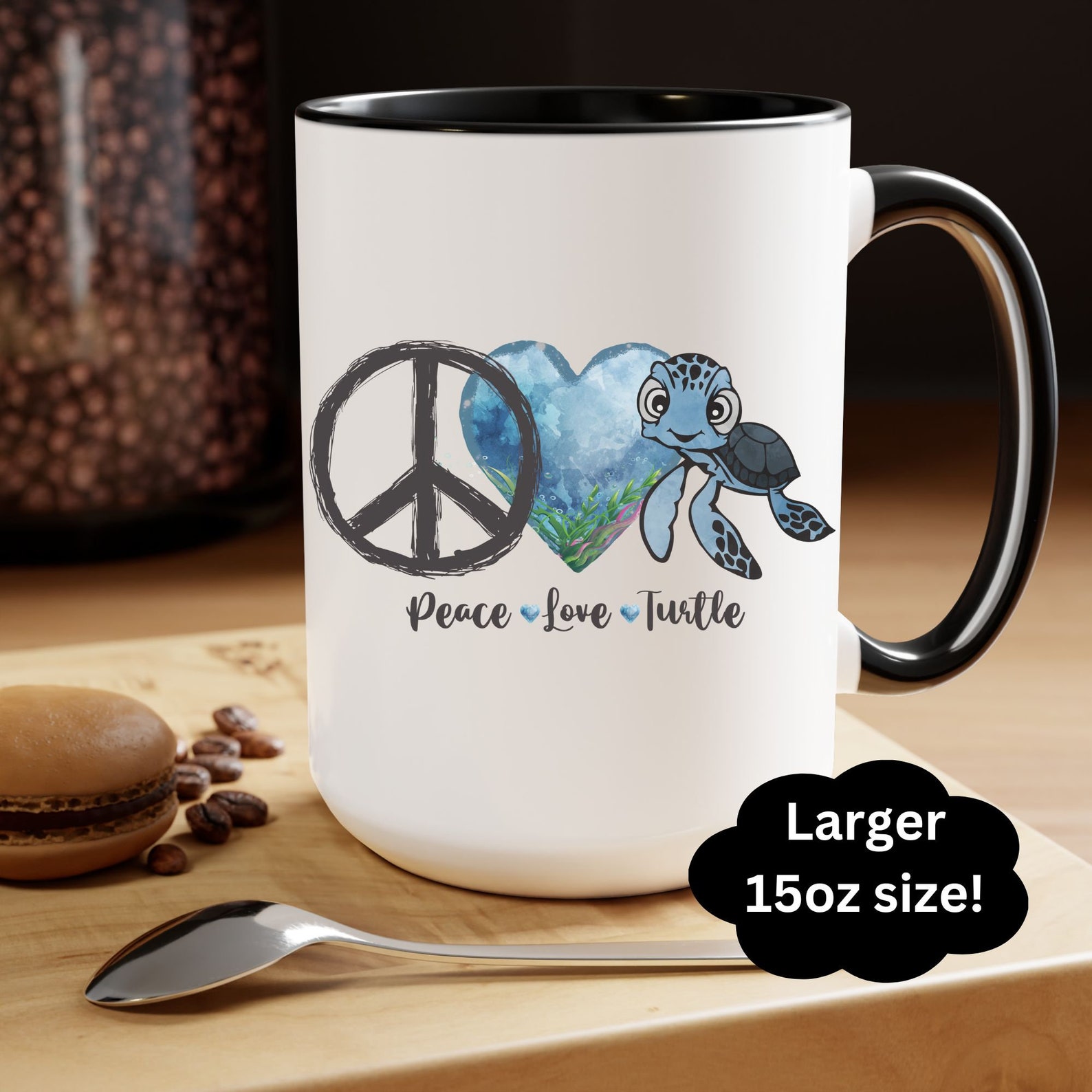 Peace Love Turtle Coffee Mug Turtle Lover Coffee Tea Mug - Etsy