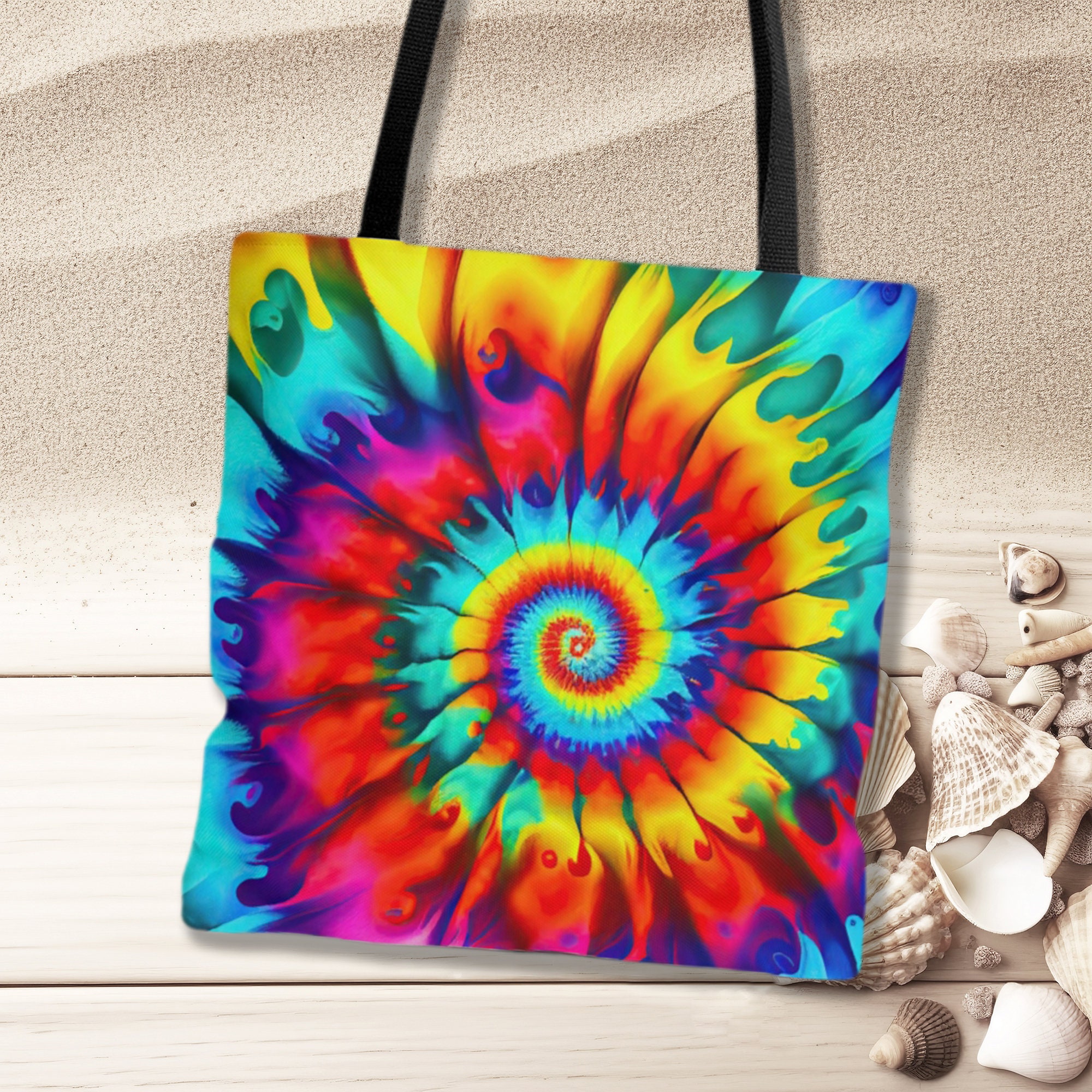 Tie Dye Tote Bag, Cute Tie Dye Bag, Colorful Tote Bag, Beach Bag, Cute ...