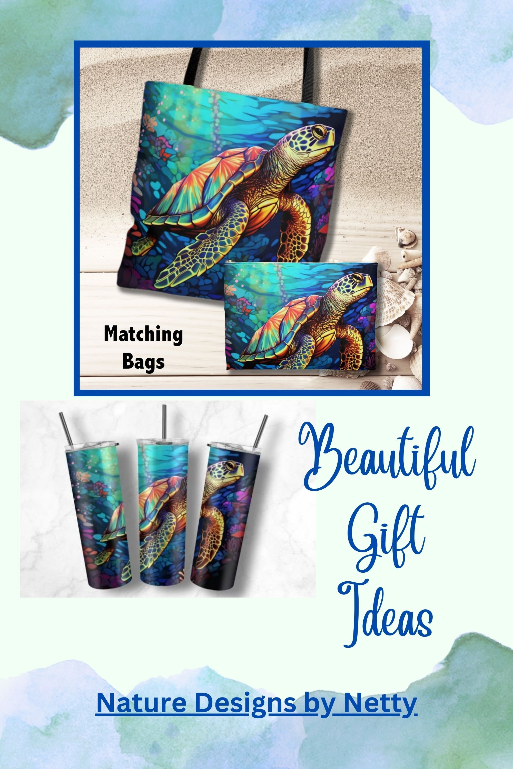 Turtle Tote Bag Turtle Lover Tote Turtle Bag Colorful Bag - Etsy