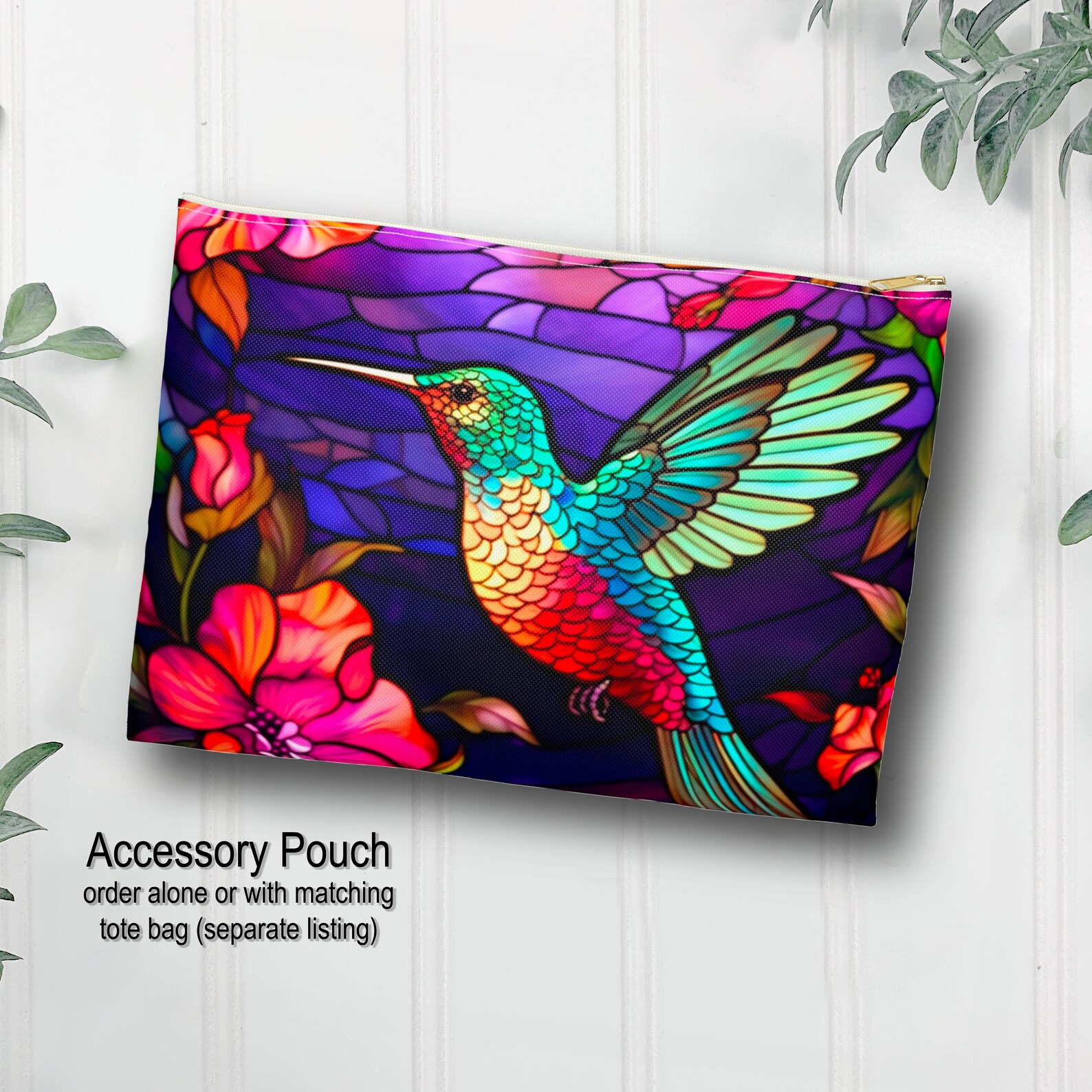 Hummingbird Tote Bag, Stained Glass Bag, Stained Glass Bag, Colorful ...
