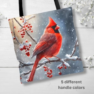 Cardinal Tote Bag, Cardinal Bag, Stunning Tote Bag, Colorful Tote Bag ...