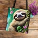 Sloth Tote Bag Colorful Bag Sloth Lover Bag Cute Sloth Bag - Etsy