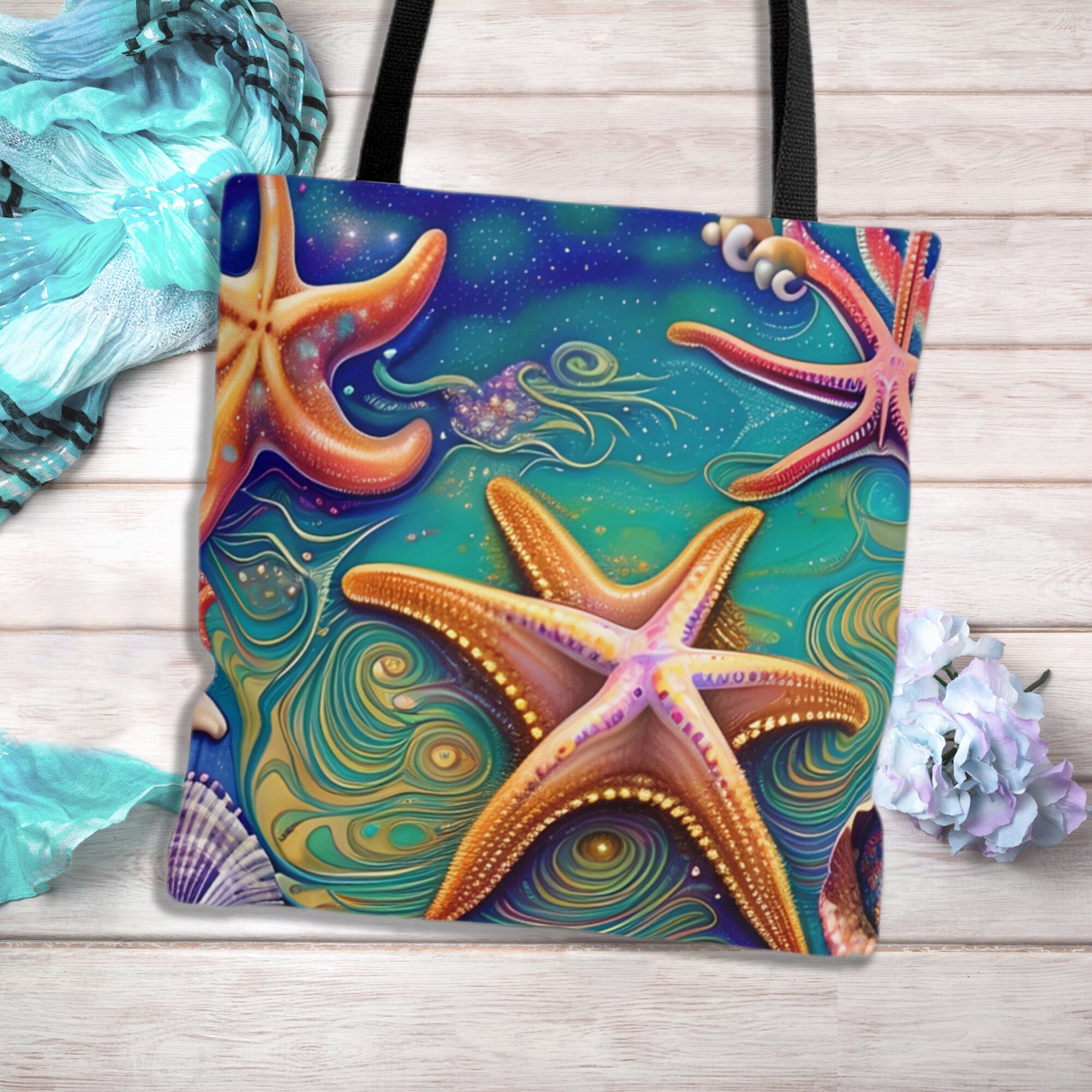 Star Fish Tote Bag Beach Tote Cute Beach Bag Star Fish Bag - Etsy