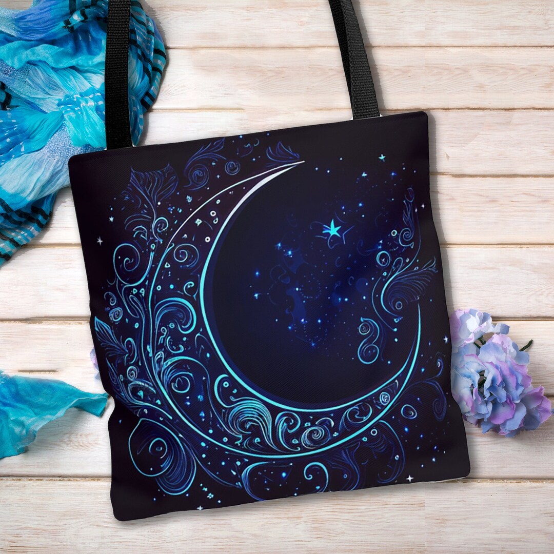 Celestial Tote Bag, All Over Printed Tote, Fantasy Tote Bag, Moon Tote ...