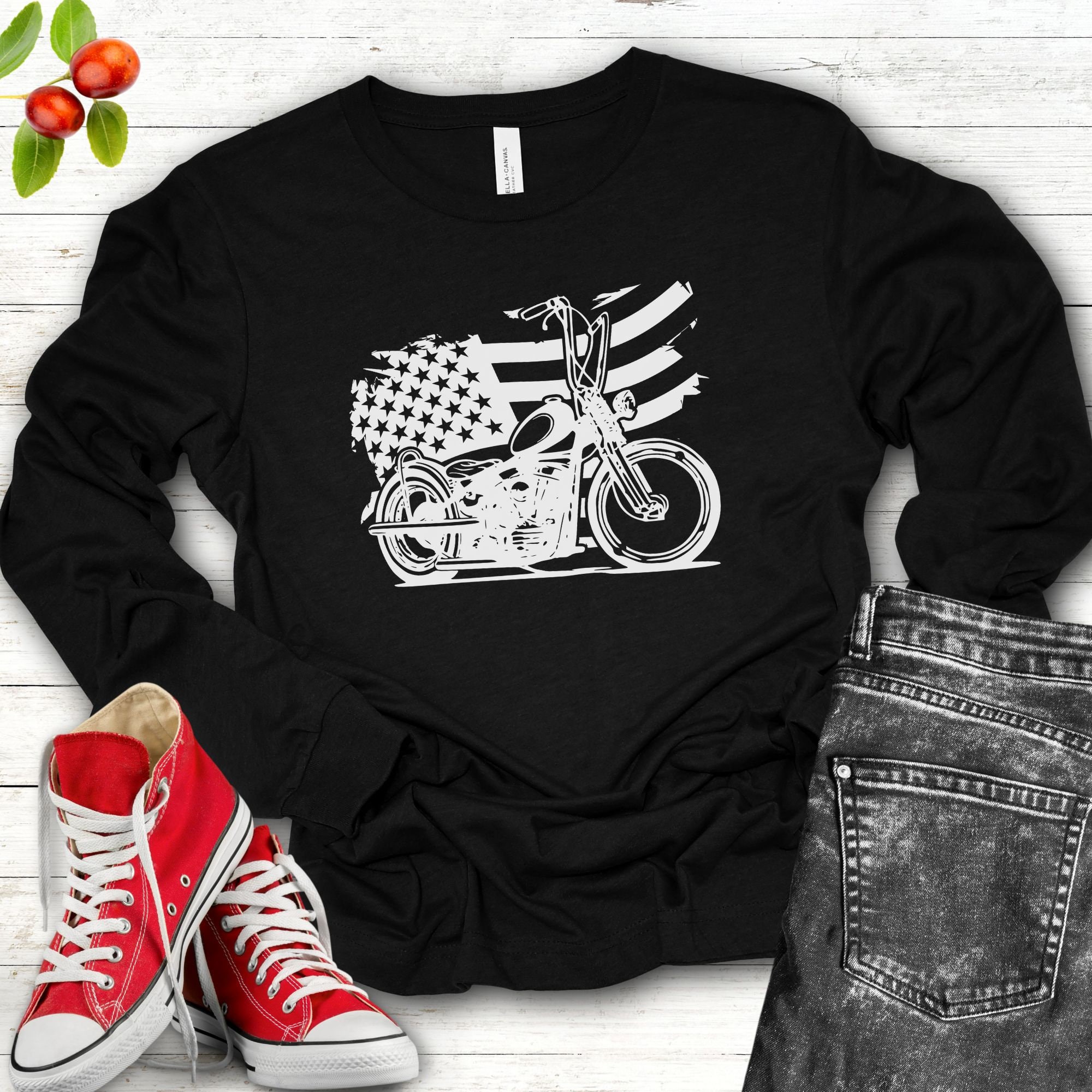 Motorcycle Long Sleeve T-shirt Motorcycle Shirt Bike Lover - Etsy
