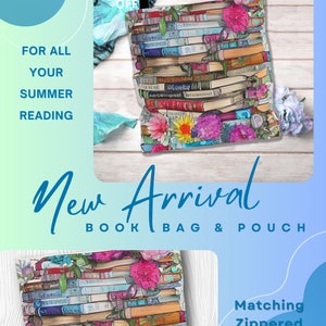 Book Tote Bag, Book Tote, Cute Reading Bag, Tote Bag Gift, Vibrant ...
