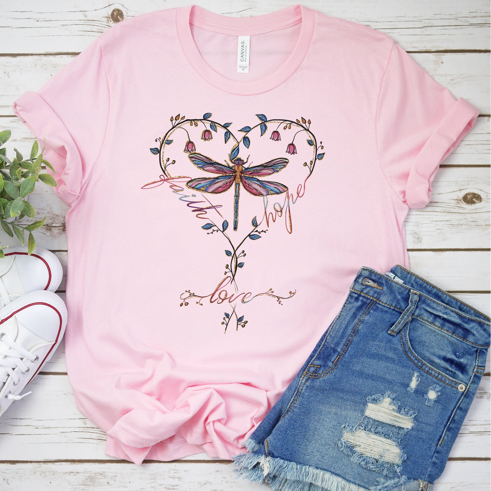 Faith Hope Love T-shirt Faith Shirt Love Tee Dragonfly - Etsy