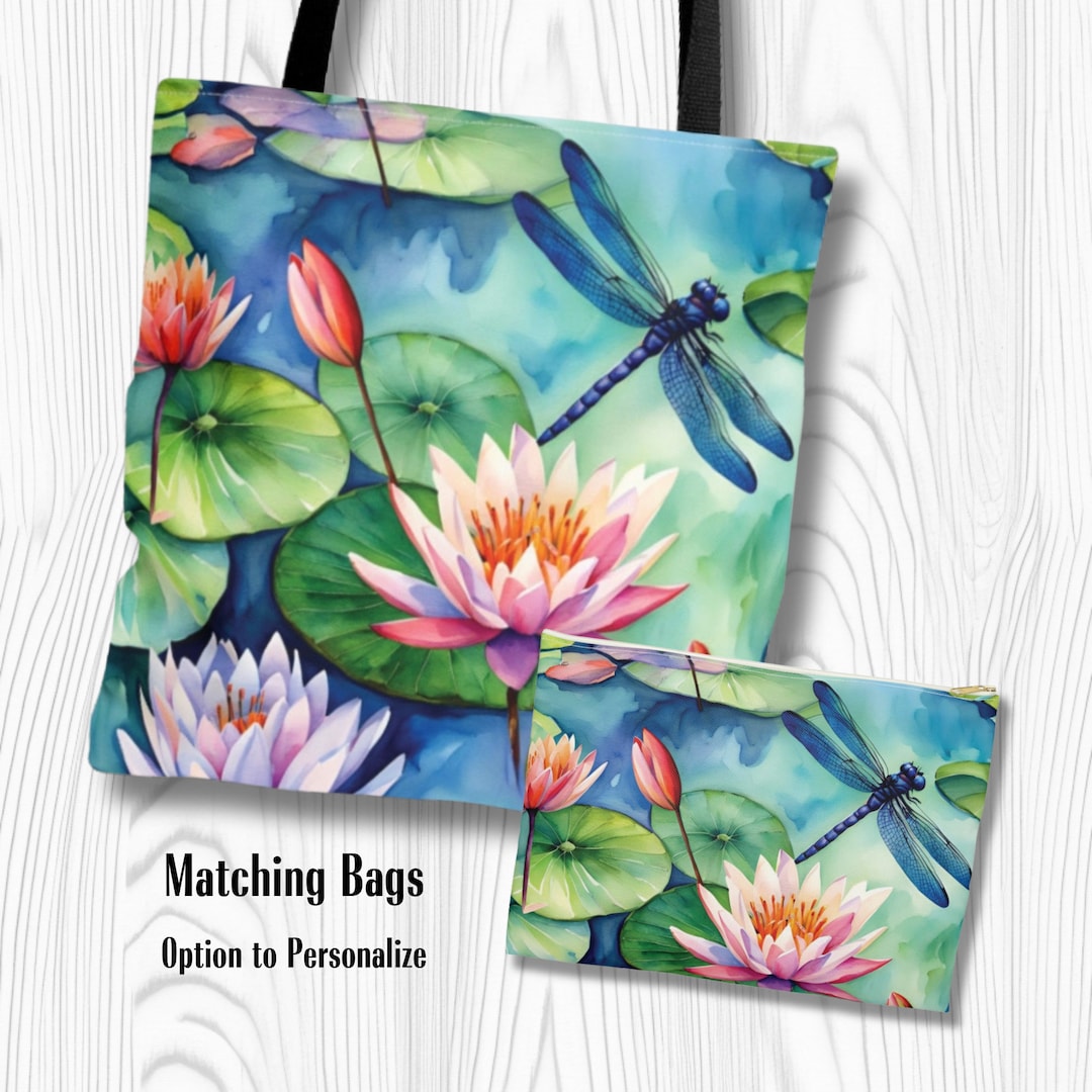 Dragonfly Tote, All Over Printed Tote, Dragonfly Bag, Gift for ...