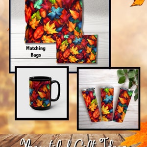 Fall Leaves Tote Bag, Colorful Bag, Autumn Bag, Colorful Leaves Bag ...