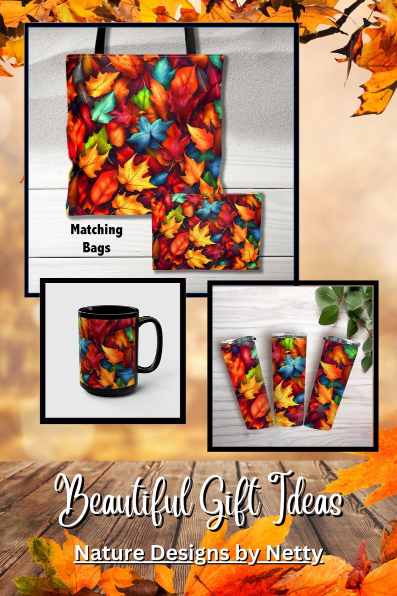 Fall Leaves Tote Bag Colorful Bag Autumn Bag Colorful - Etsy