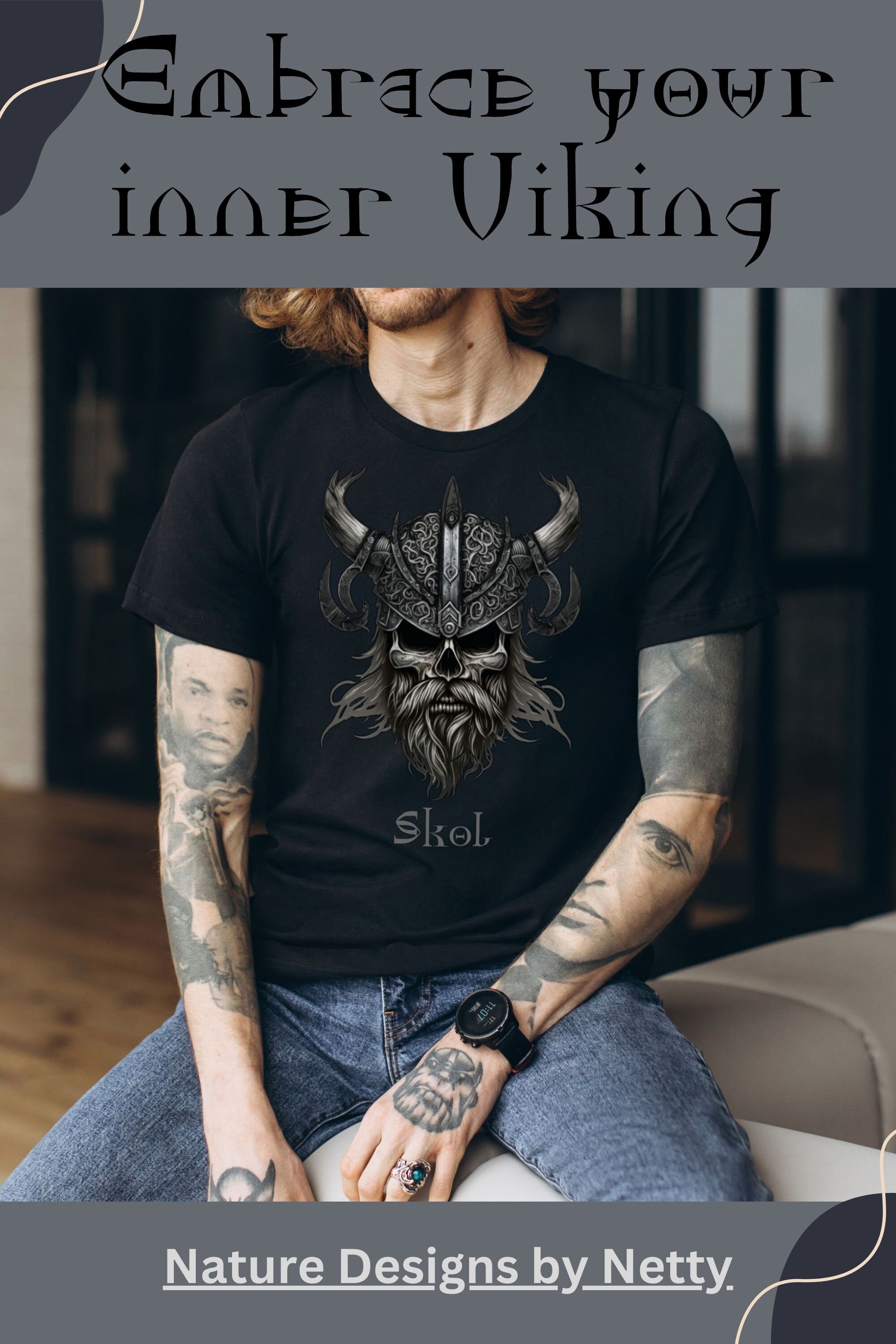 Viking Skol T-shirt Viking Skull Shirt Viking T-shirt Norse - Etsy