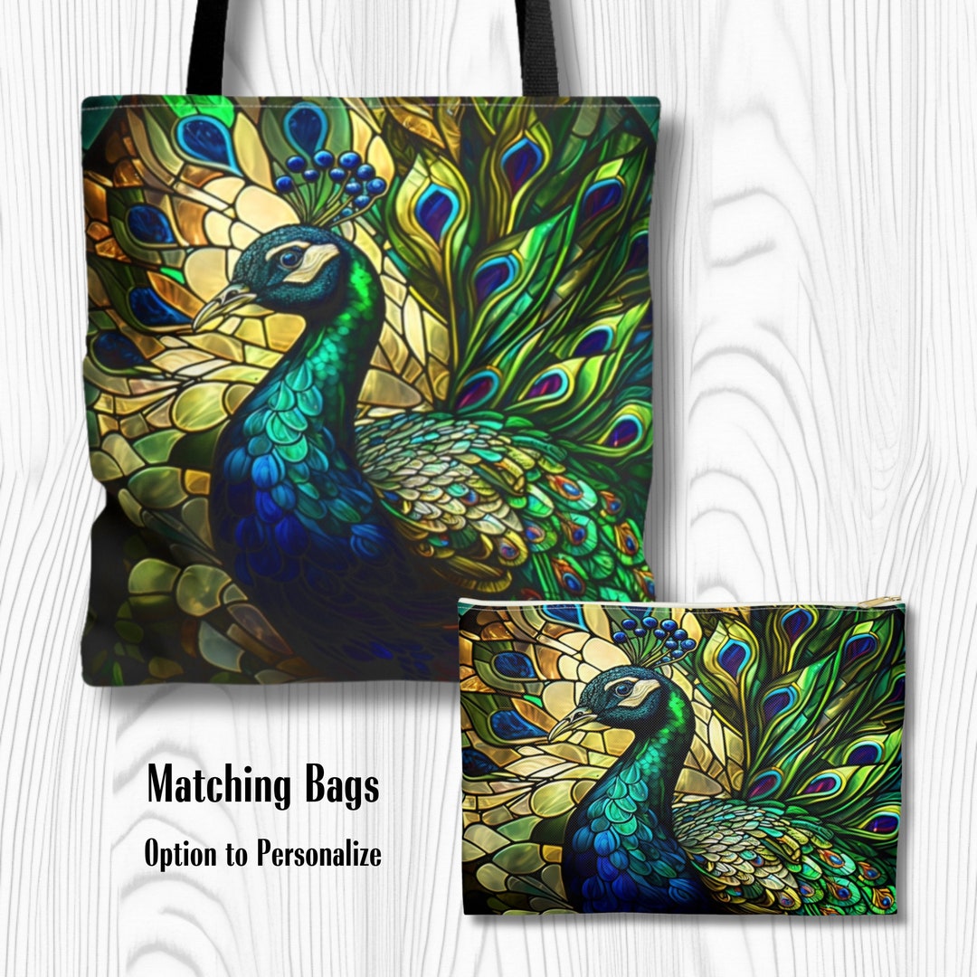 Peacock Tote Bag, Peacock Bag, Stunning Tote Bag, Colorful Tote Bag ...