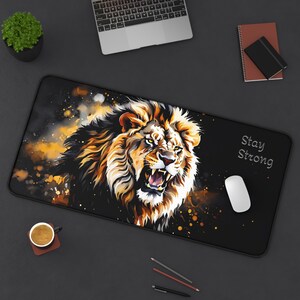 Roaring Lion Desk Mat, Lion Mouse Pad, 3 Sizes Available, Gift Mouse ...