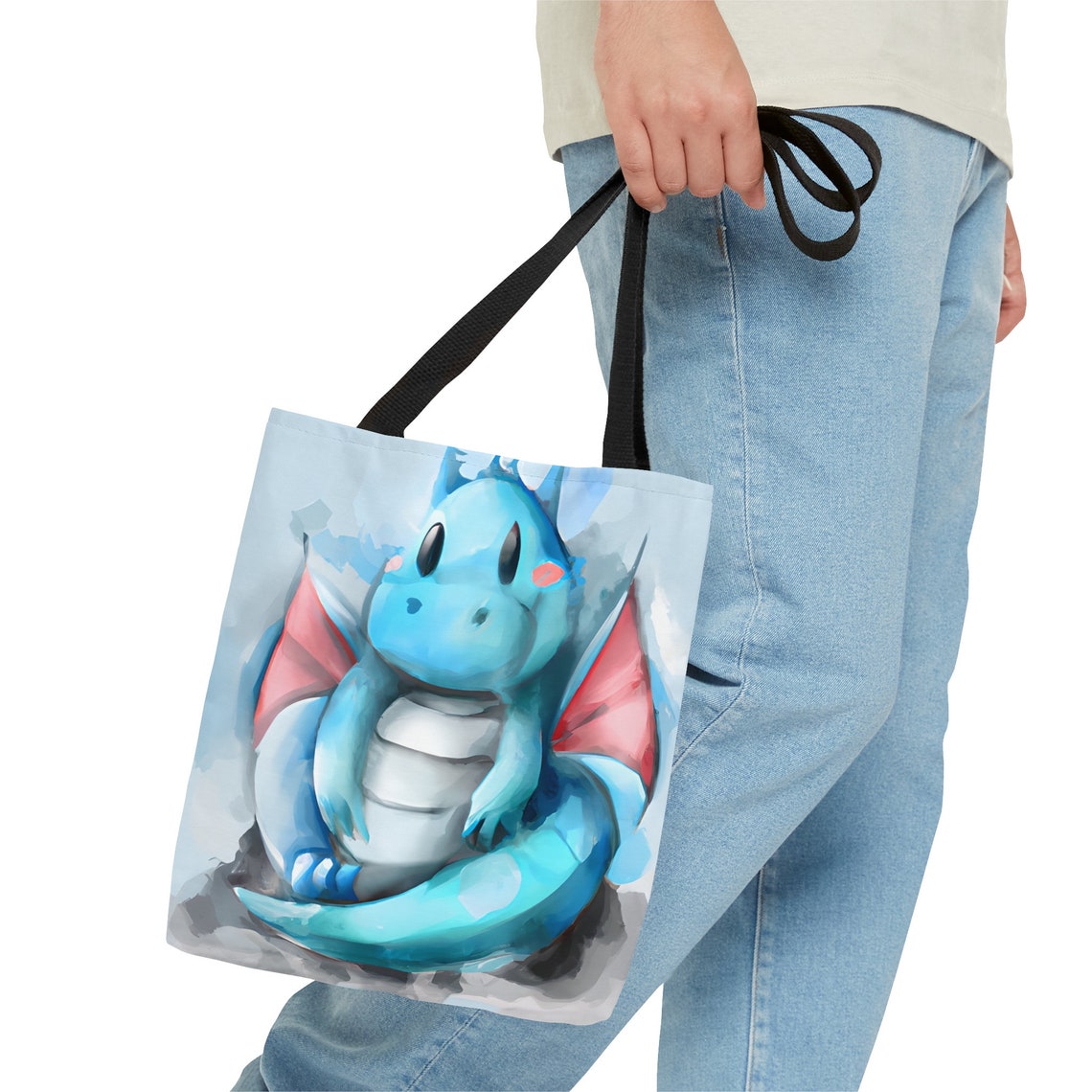 Baby Blue Dragon Tote Bag Dragon Tote Cute Baby Bag Cute - Etsy