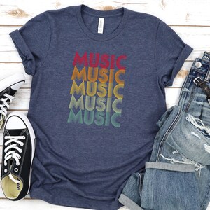 Vintage Music Text T-shirt, Vintage Colors Shirt, Vintage Music Tshirt ...