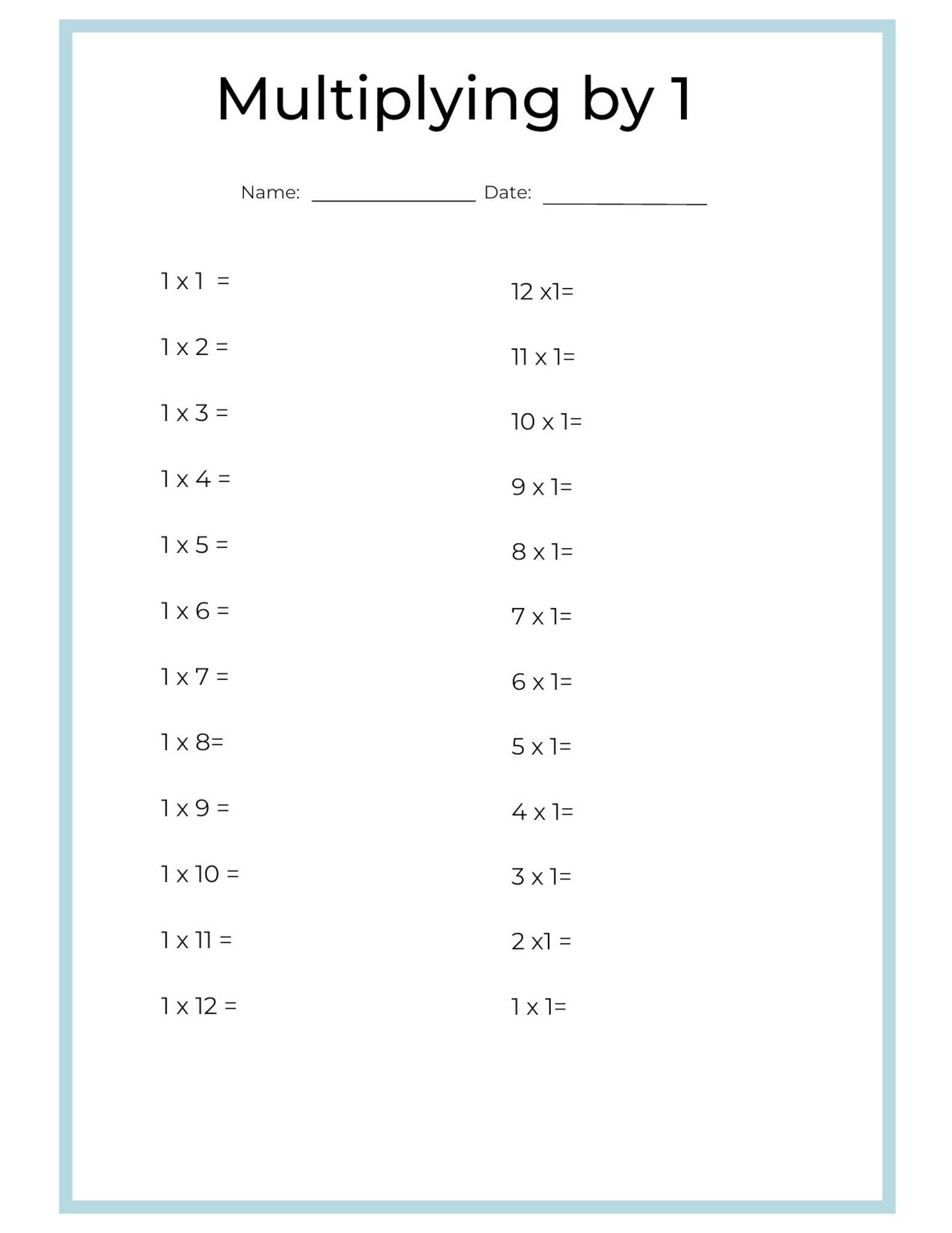 Multiplication Practice Booklet - Etsy