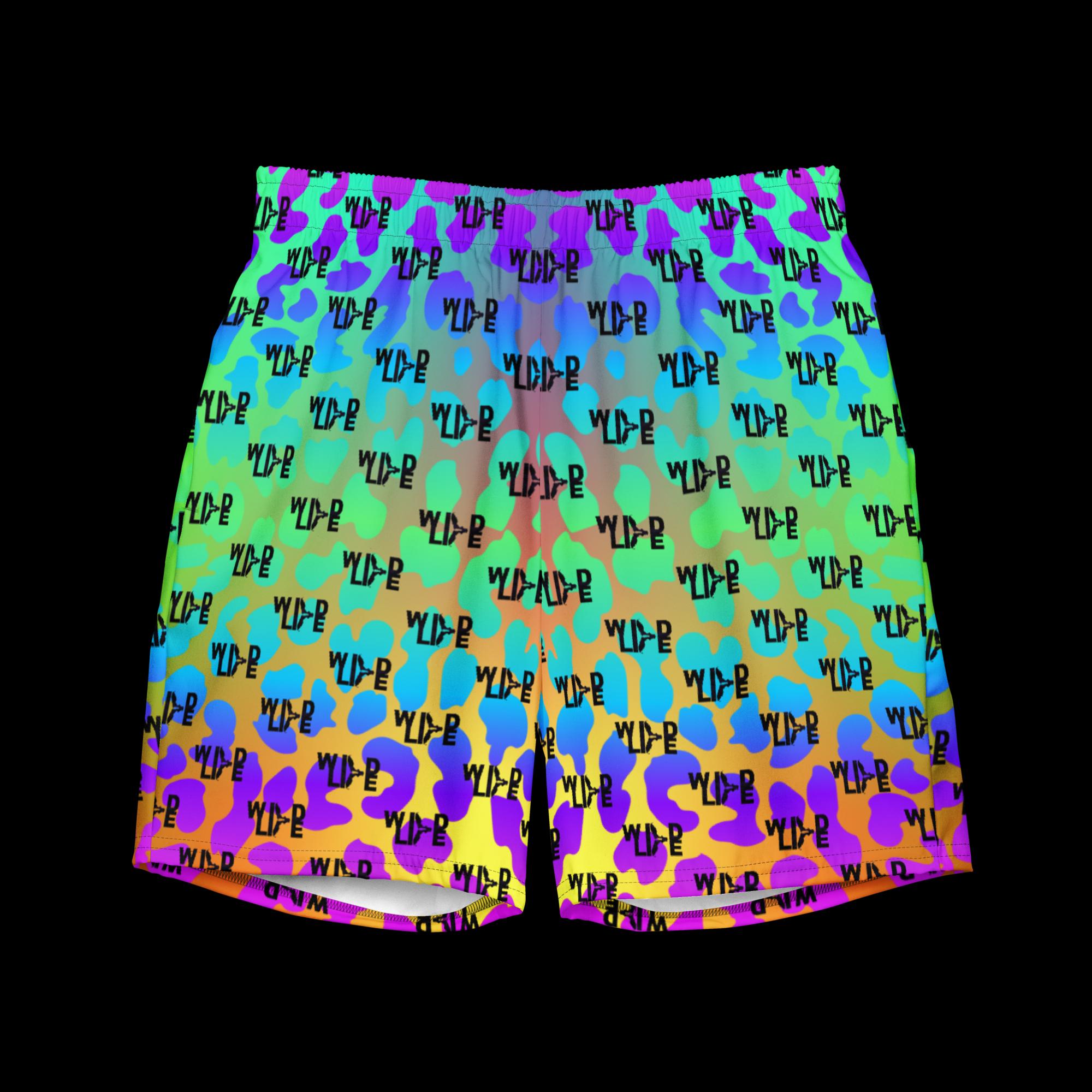 Florida Wildlife Logo in Black Rainbow Animal Print Swim Trunks by ...