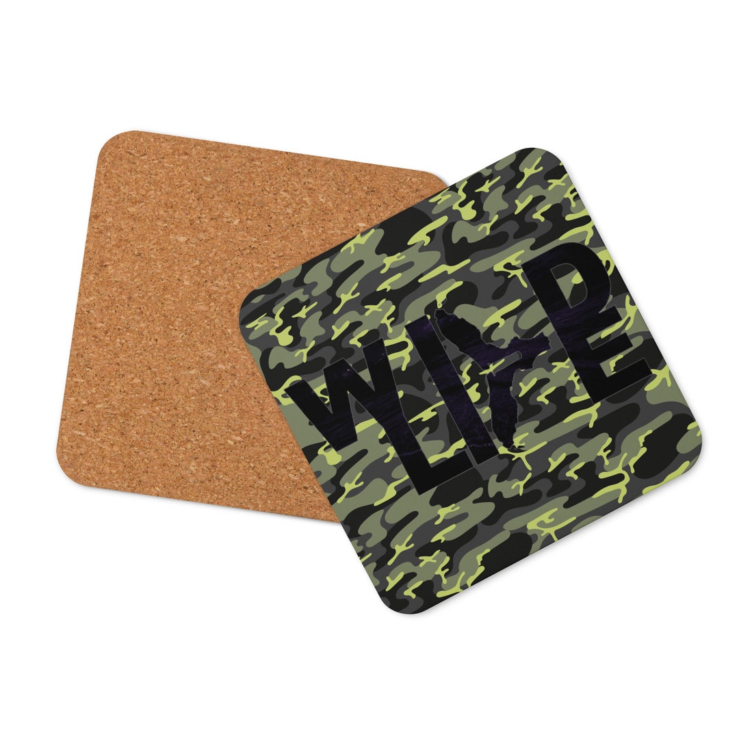 Florida Wildlife Logo in White Gray Camo Cork-back Coaster by Crystalyn ...