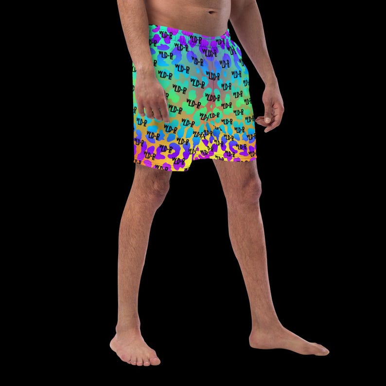 Florida Wildlife Logo in Black Rainbow Animal Print Swim Trunks by ...