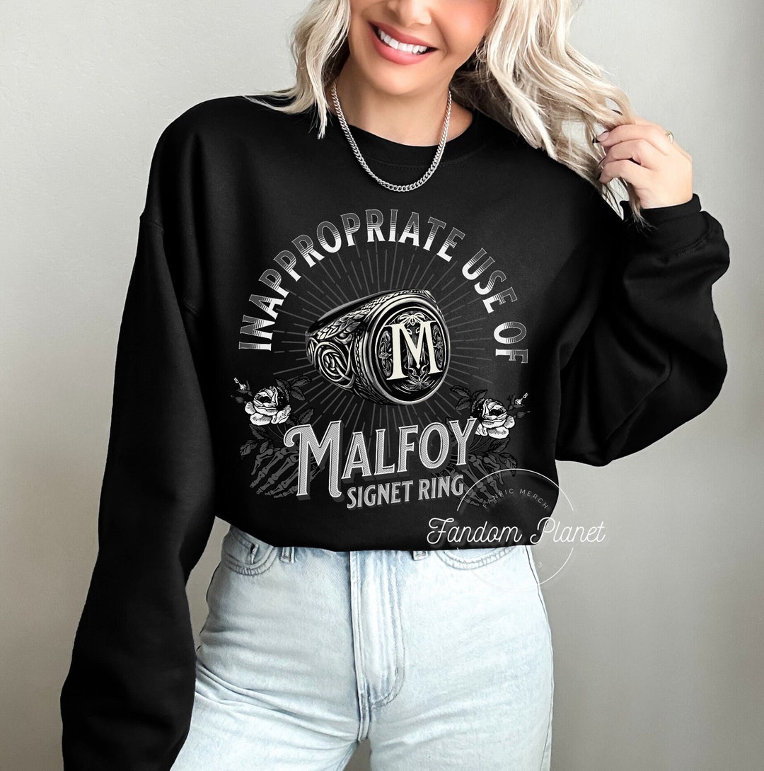 Malfoy Signet Ring Crewneck, Manacled Hoodie, Bookish Pullover, Manor ...