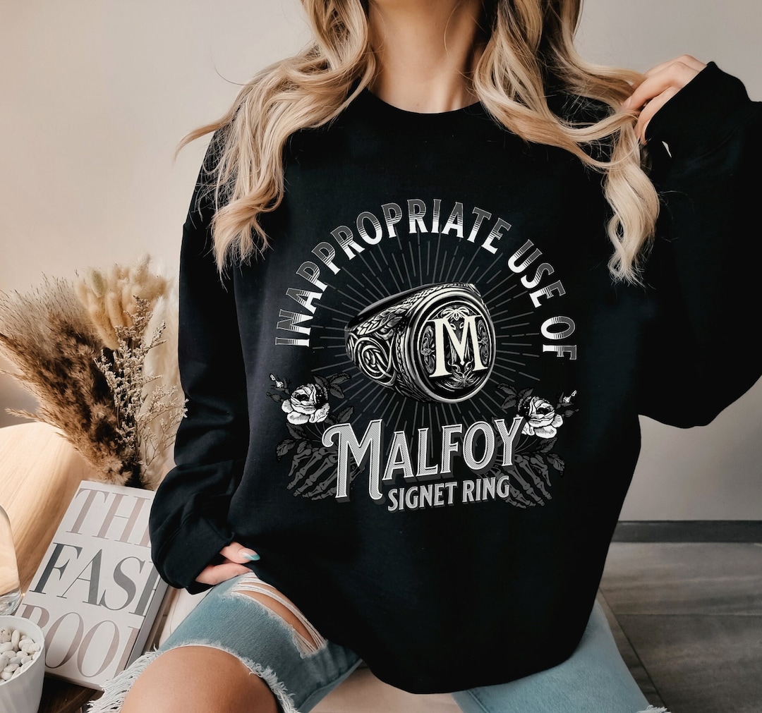 Malfoy Signet Ring Crewneck, Manacled Hoodie, Bookish Pullover, Manor ...