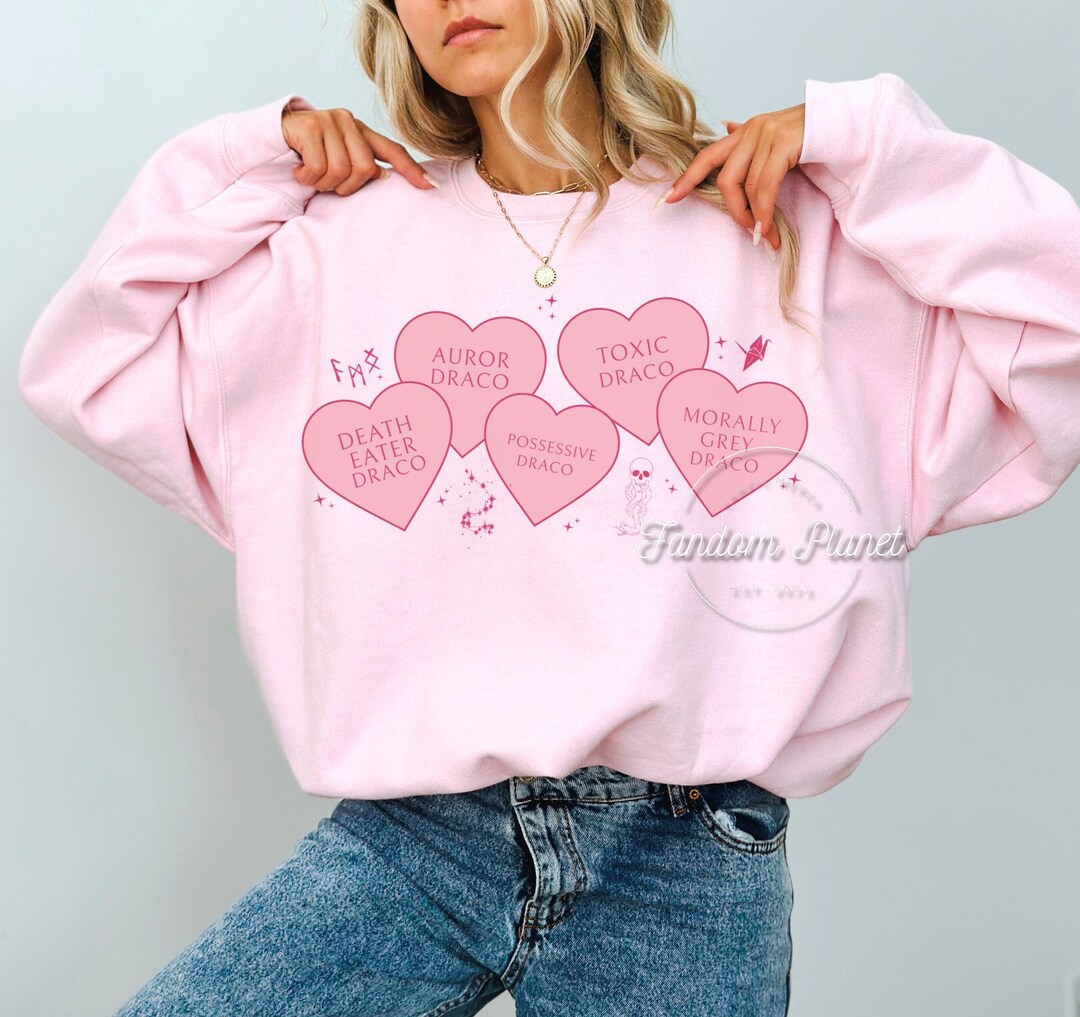 Dramione Candy Heart Crewneck, Bookish Fandom Sweater - Etsy
