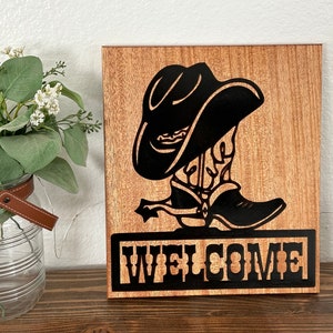 Cowboy Welcome Sign - Etsy