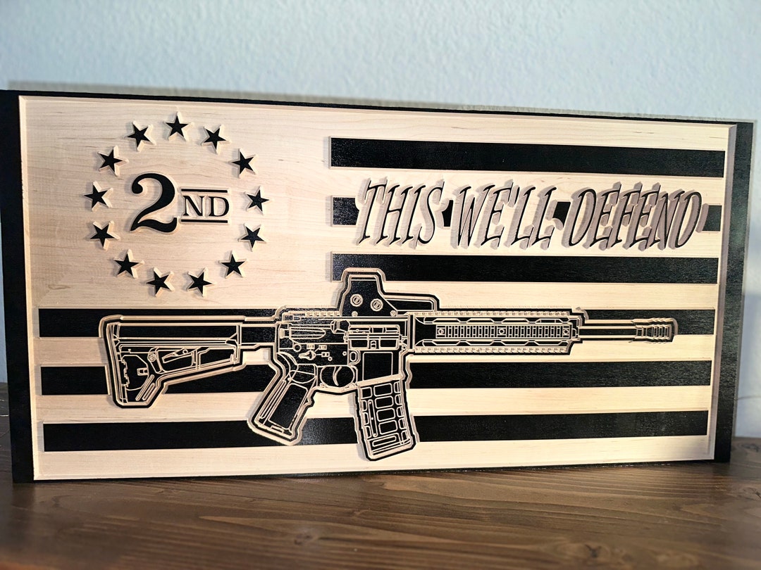 2nd Amendment Carved Flag - Etsy