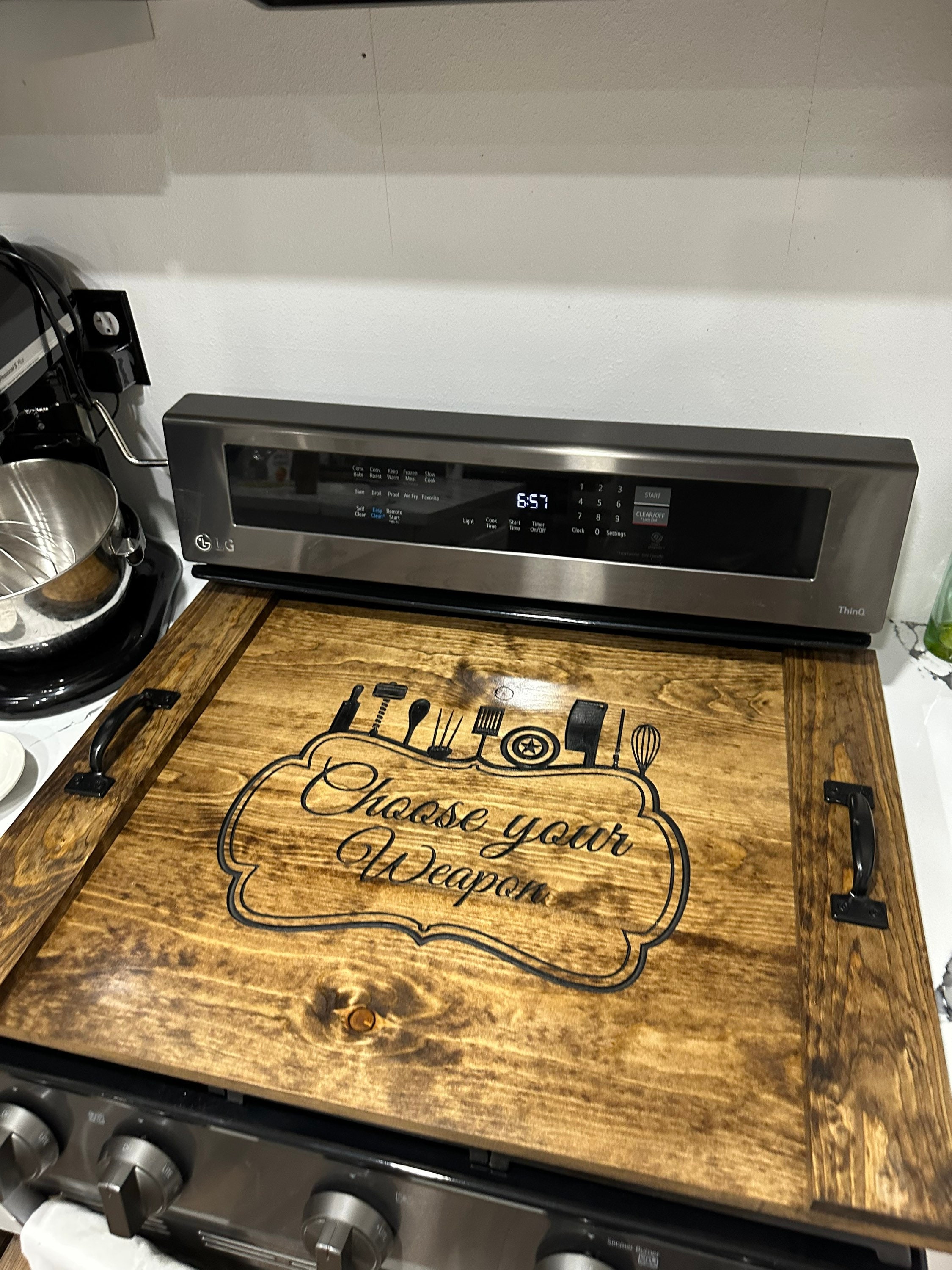 Engraved Stove Topper Out of Wood - Etsy