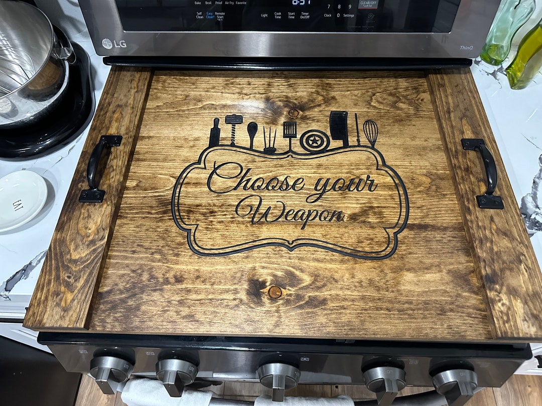 Engraved Stove Topper Out of Wood - Etsy