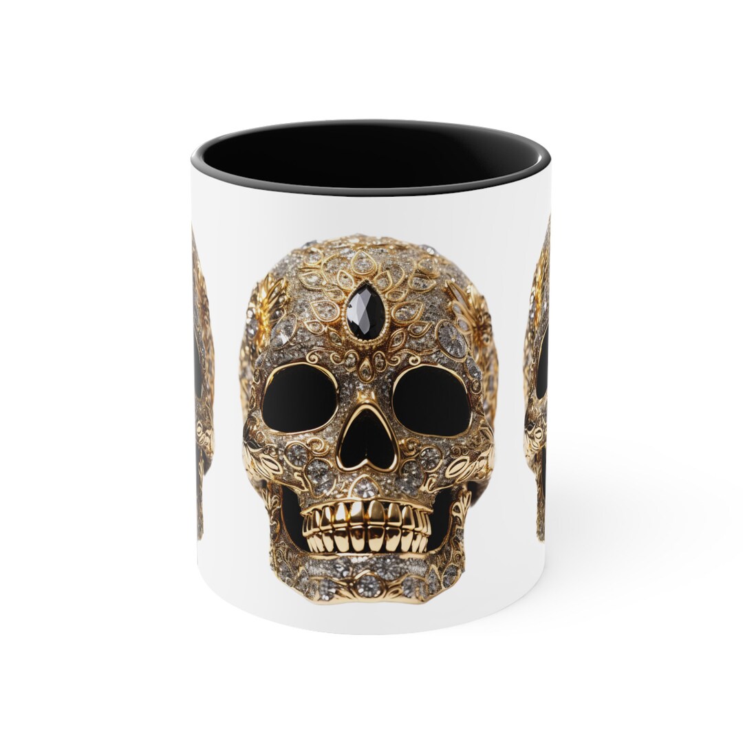 Bedazzled Skeleton Head Mug - Etsy