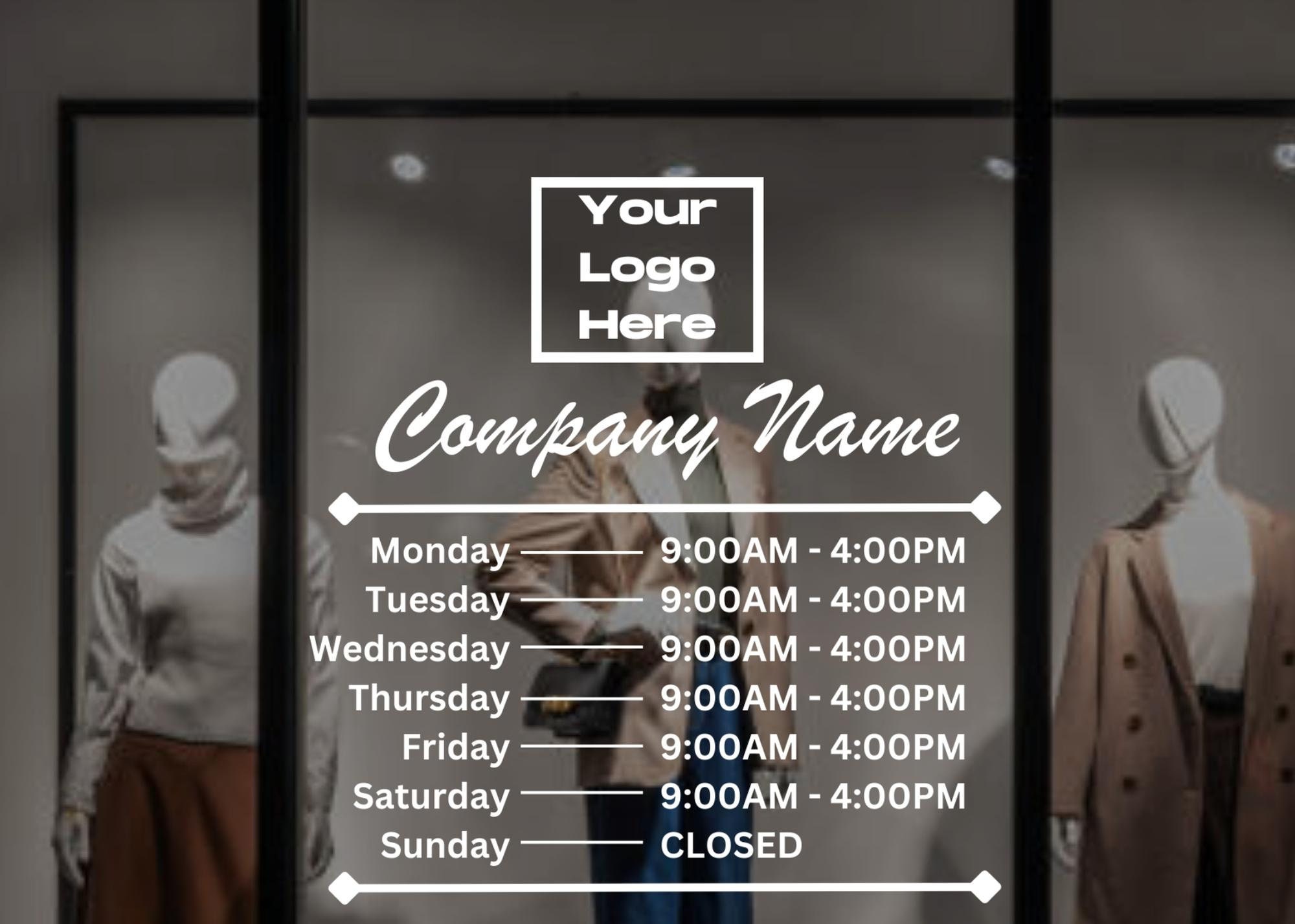 Custom Storefront Vinyl Shop Decal Sign | Promote My Business Logo ...