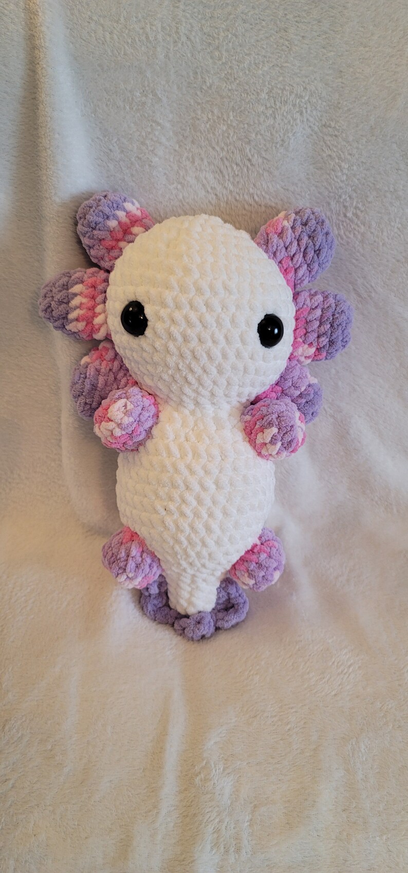 Crochet White and Purple Axolotl - Etsy
