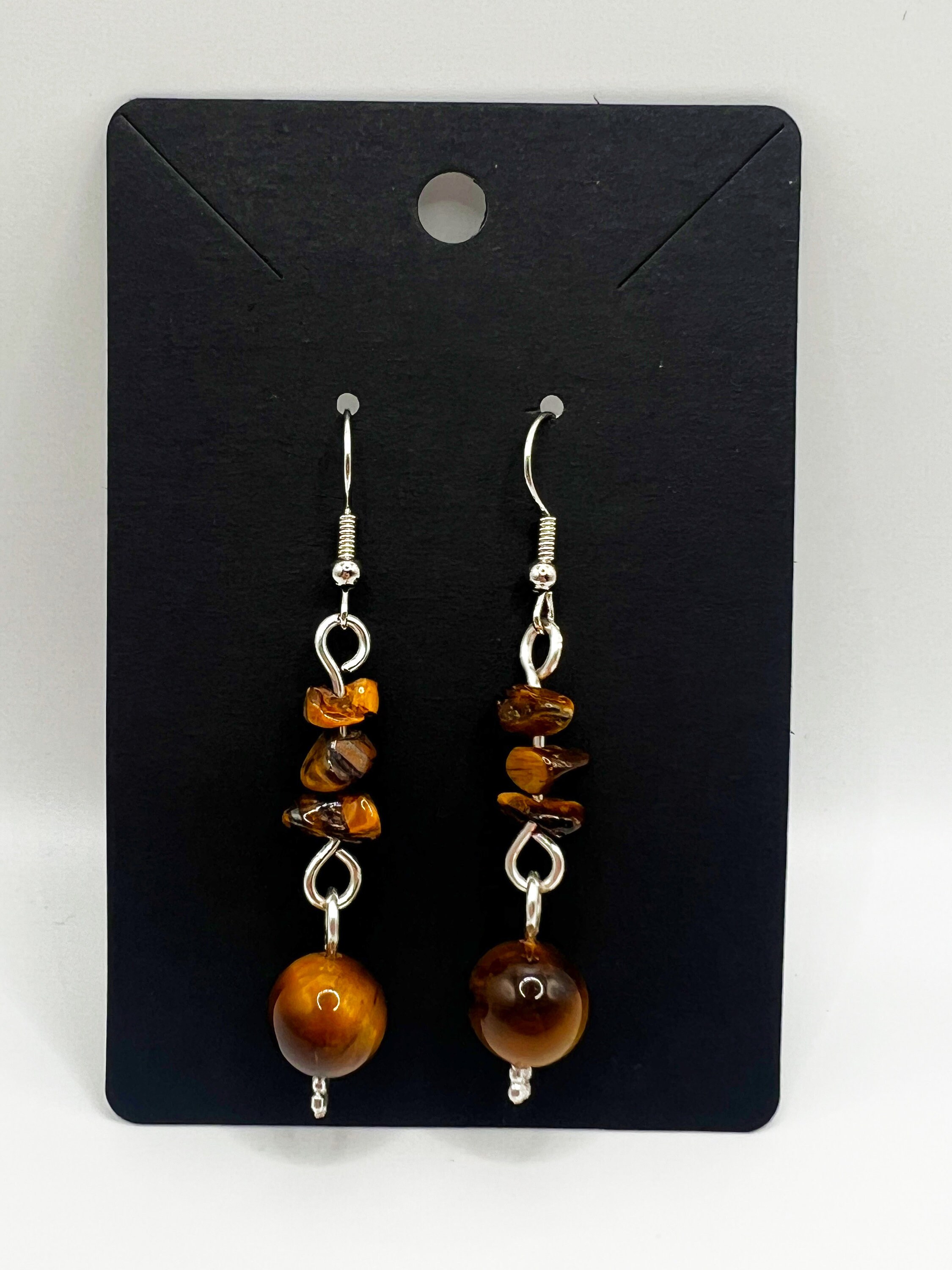 Tigers Eye Earrings, Dangle Crystal Earrings - Etsy