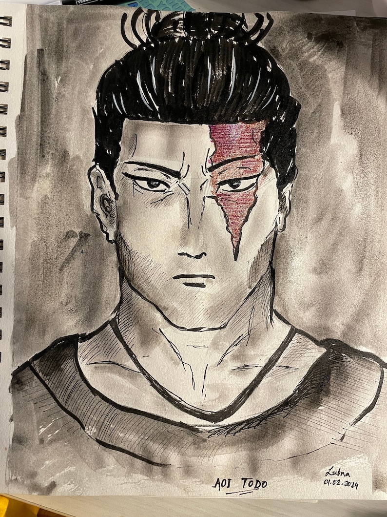 Hand Drawn Anime/manga Art | Traditional Art (ink & Pen) | 11 in X 8 ...