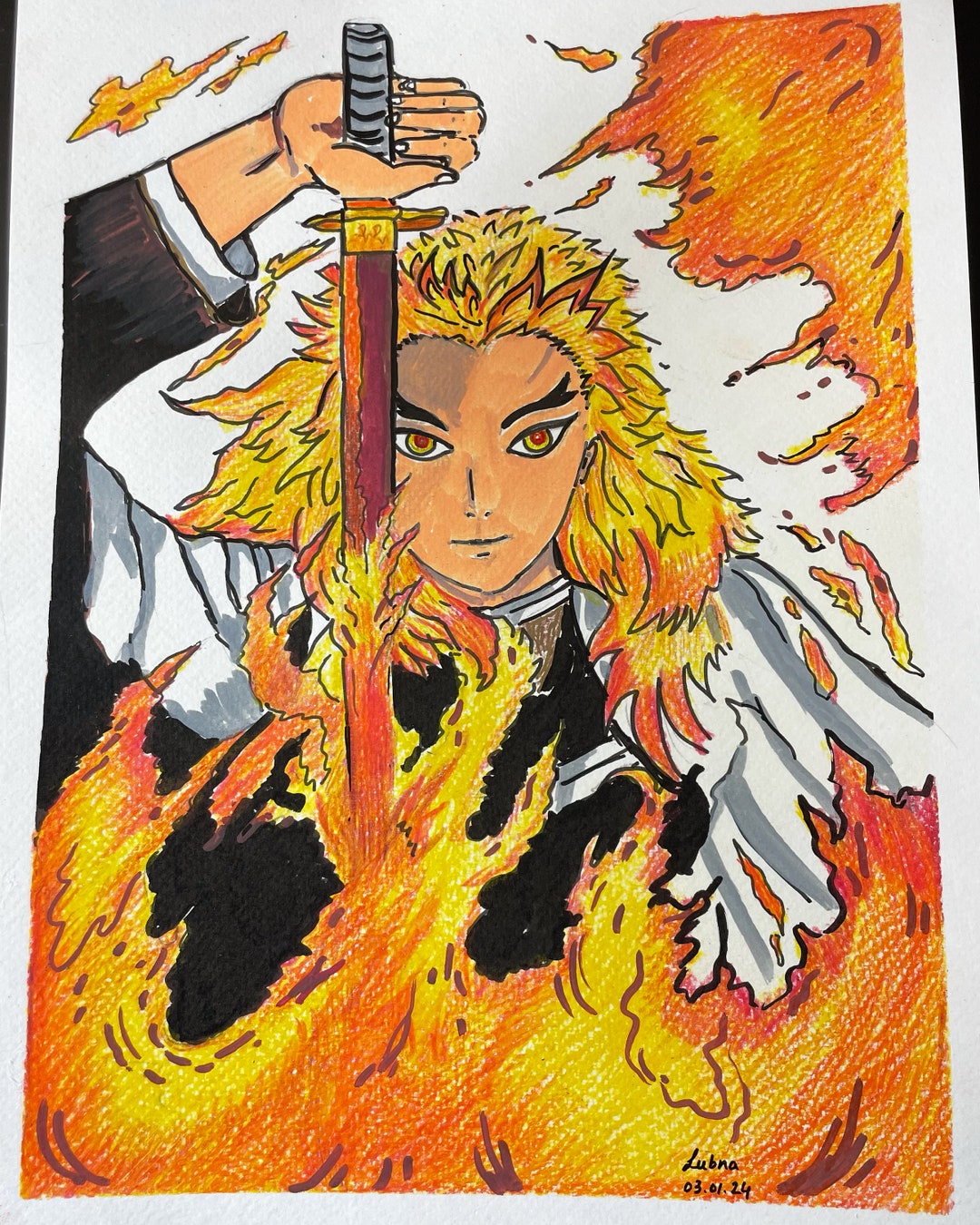 Hand Drawn Anime/manga Art | Traditional Art (ink & Pen) | 11 in X 8 ...