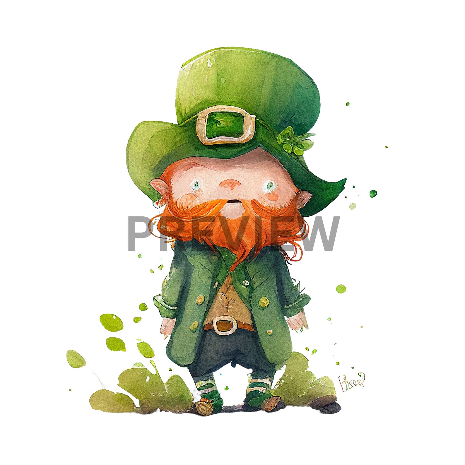 Watercolor St Patrick's Day Clipart PNG, Leprechaun Art, St Patrick's ...